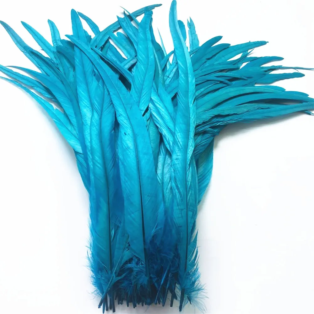 Wholesale 50pcs/lot Natural Lake Blue Rooster Tail Feather 25-30cm 10 ...