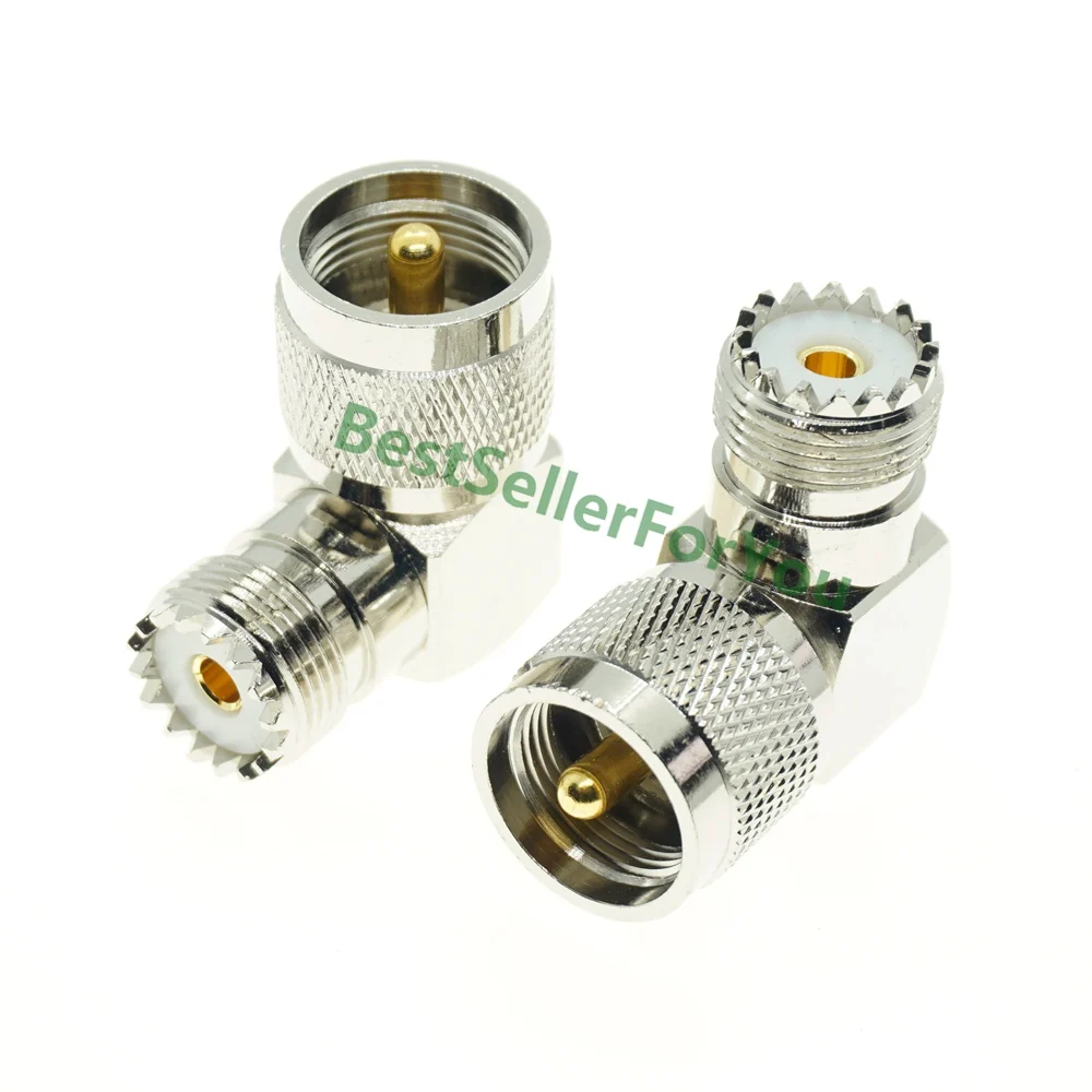 Uhf Male Pl-259 Pl259 Plug To Uhf Female So-239 So239 Jack Connector Right Angle 90 Degree Rf ...