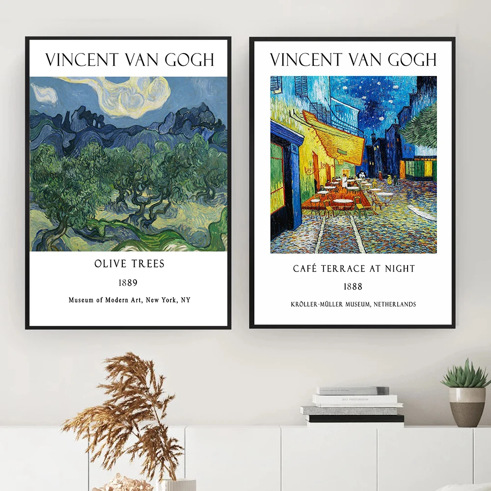 Vintage Poster Van Gogh Print Café Terrace at Night 1888 Printable Wall ...