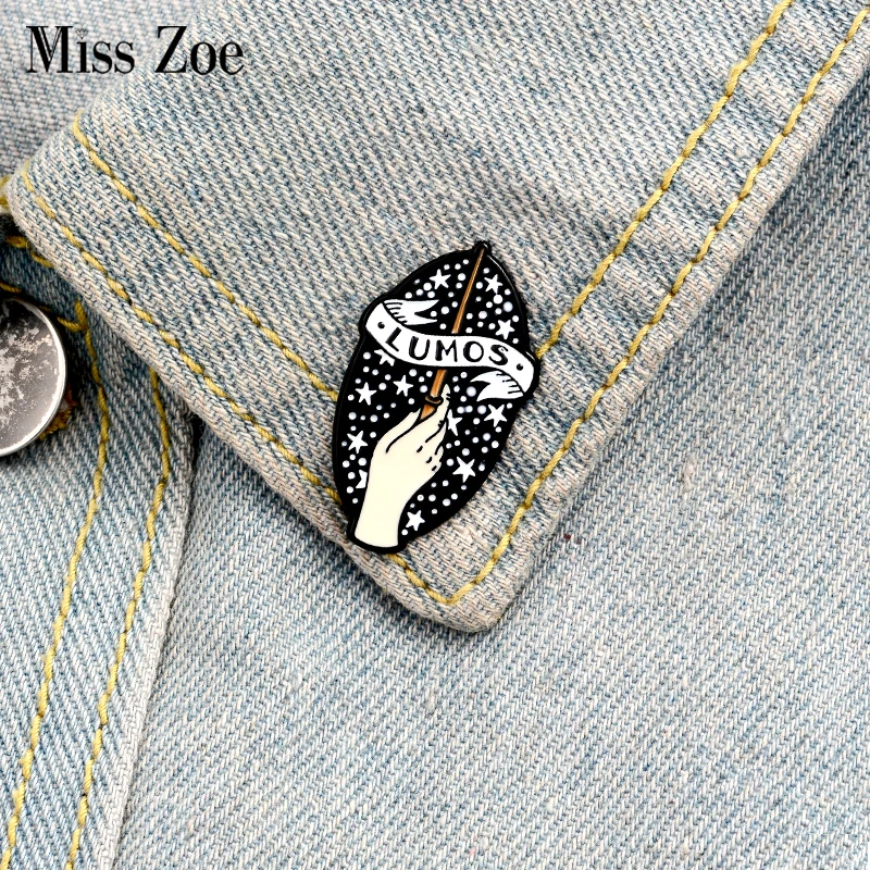 Magician Magic Wand Enamel Pin Custom Brooches Fun Badge Bag Shirt ...
