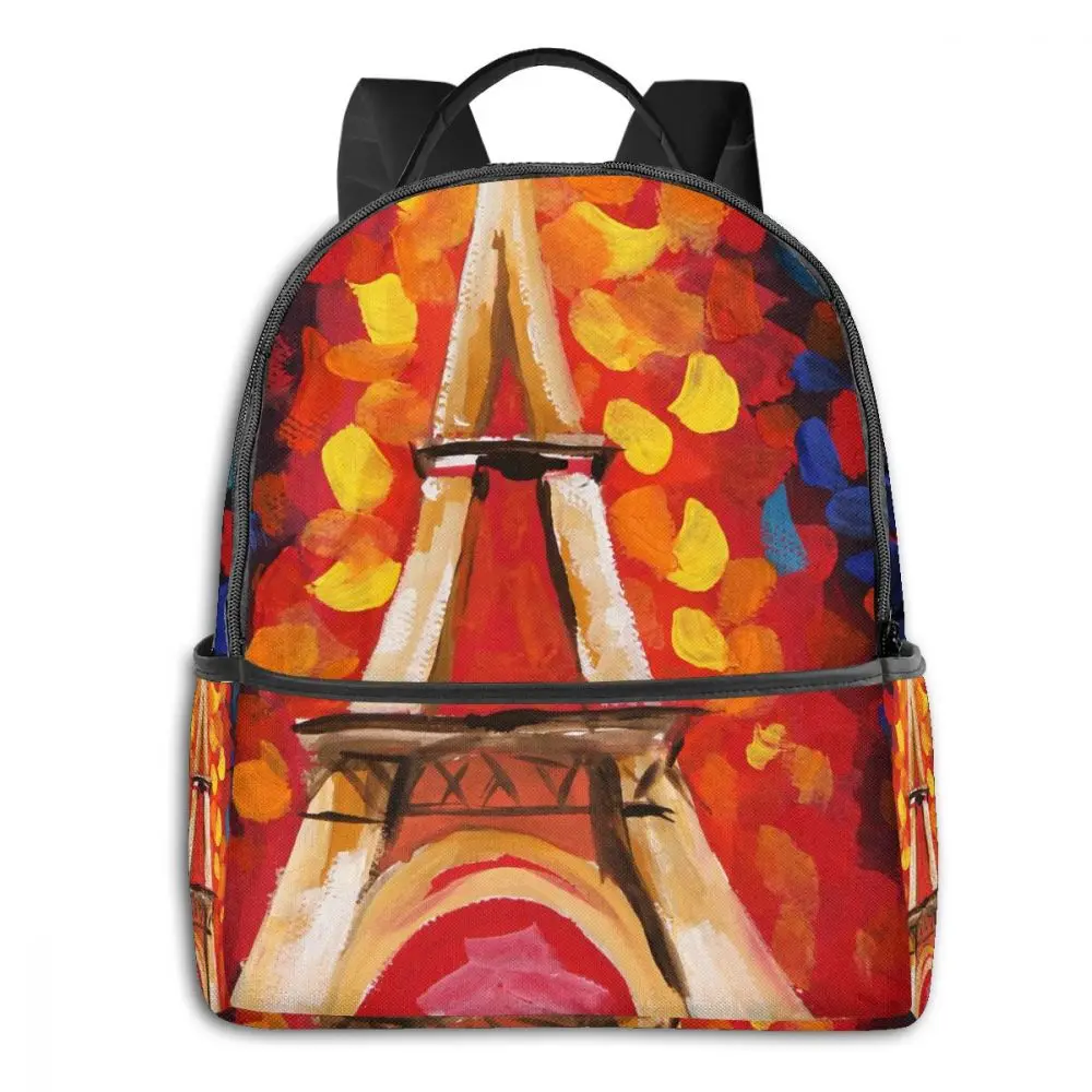 Fashion backpack 2021 shoulder bags Eiffel Tower Painting school bags ...