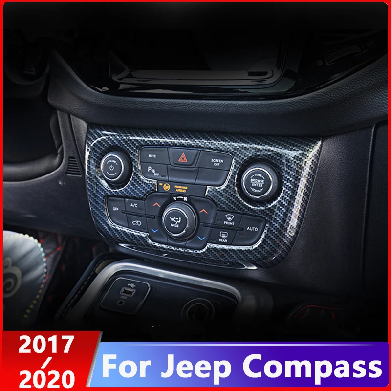 For-Jeep-Compass-2017-2018-2019-2020-ABS-Chrome-Car-air-conditioner ...