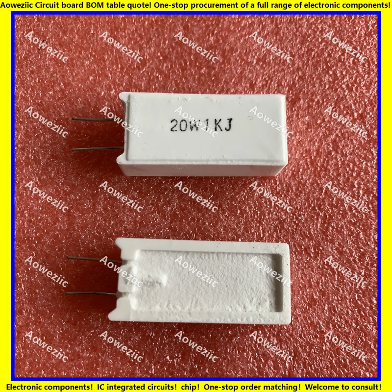 10Pcs 20W1KJ RX27-5 수직 시멘트 저항 20W 1K 옴 1KR 1KJ 1000R 1000Ohm 세라믹 저항 정밀도 ...