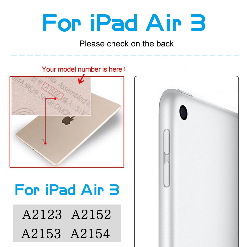 Магнитный умный чехол для Apple iPad Air(Air 3) 10,5 A2123 A2152 A2153 ...
