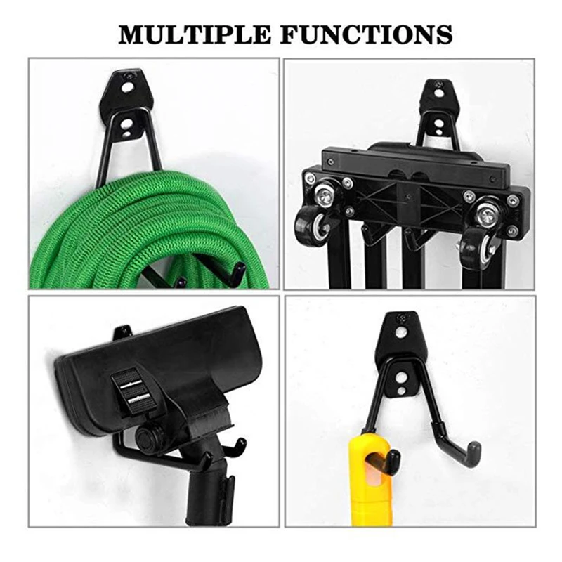 Steel Garage Storage Utility Double Hooks Heavy Duty Wall Mount Multi ...