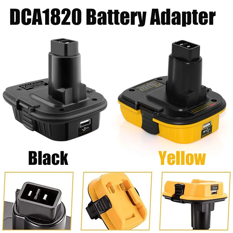 DCA1820-USB-Adapter-Replacement-For-Dewalt-18V-20V-Lithium-Battery ...