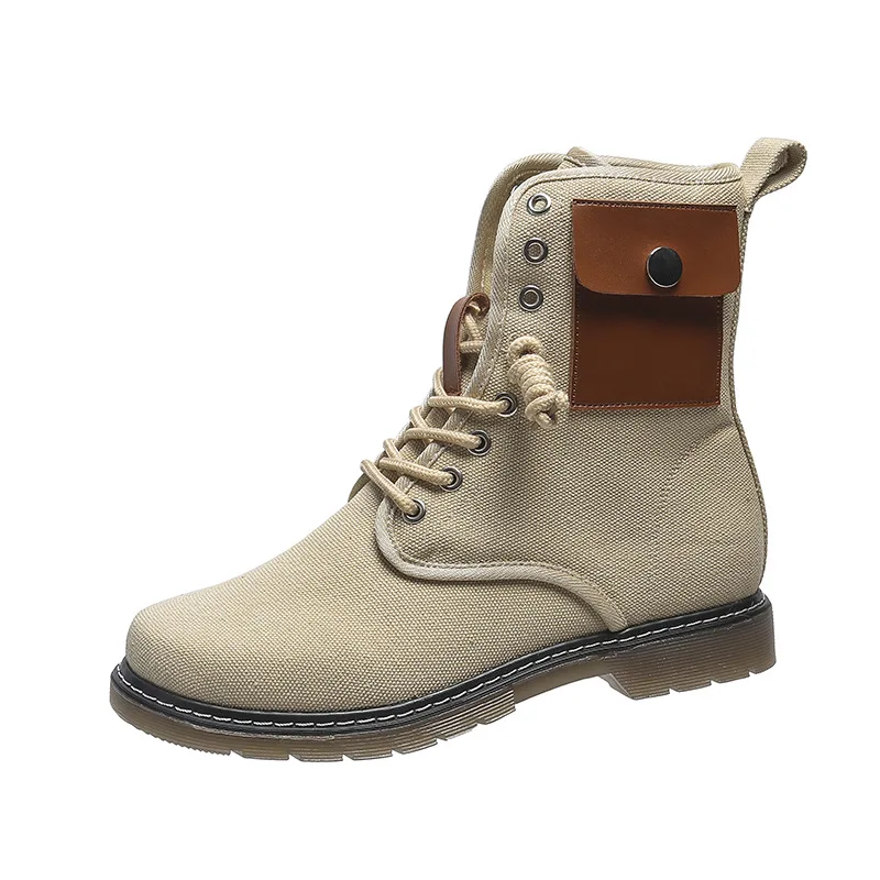 Women-Pocket-Boot-Lace-Up-Ladies-Ankle-Boots-Female-Buckle-Strap-Black ...