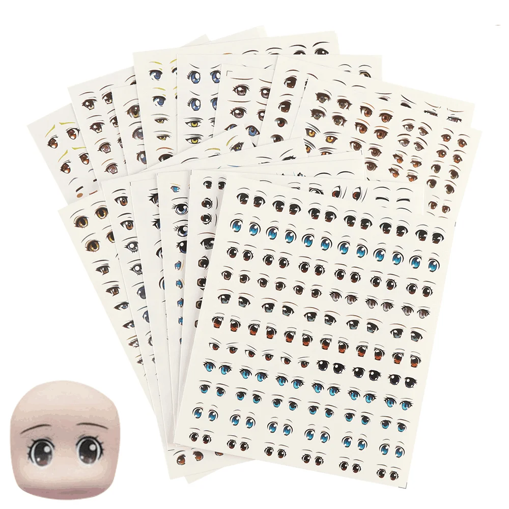 Multistyles Cute Cartoon Eyes Stickers Anime Figurine Doll Face Organ ...