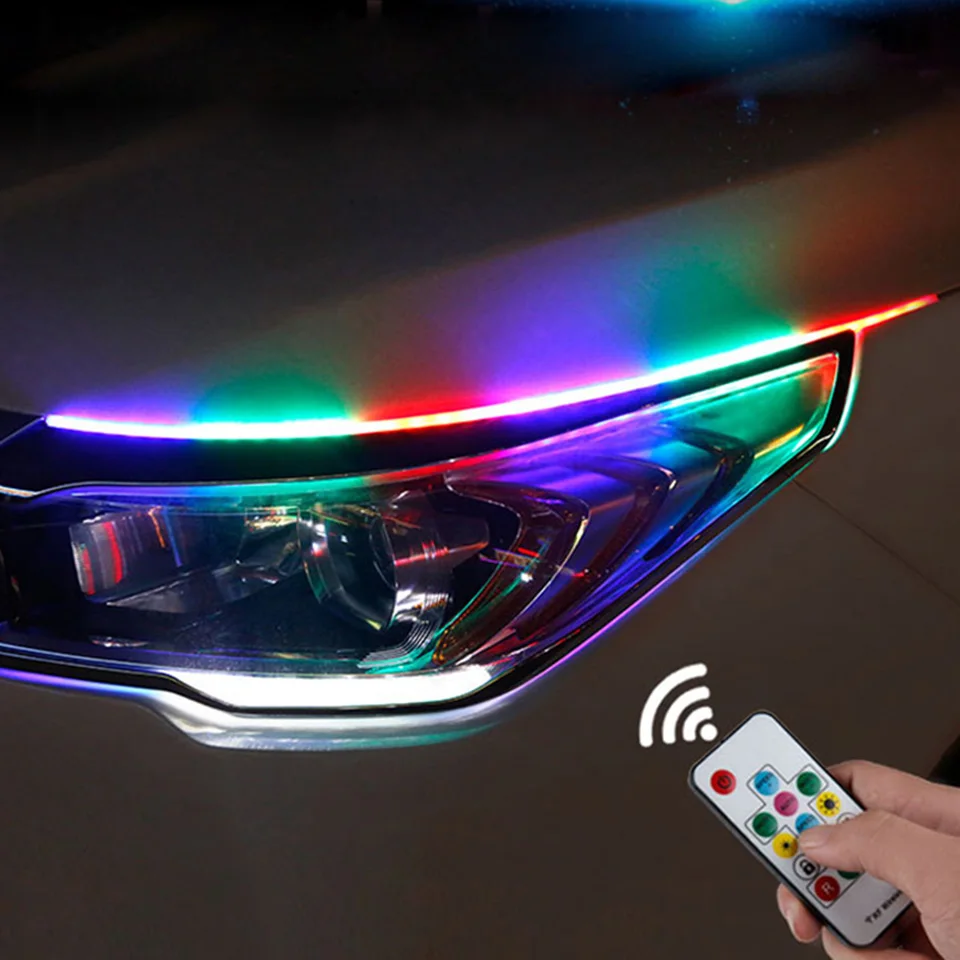 2X-Remote-Control-Magic-Color-Car-LED-Daytime-Running-Light-Auto ...