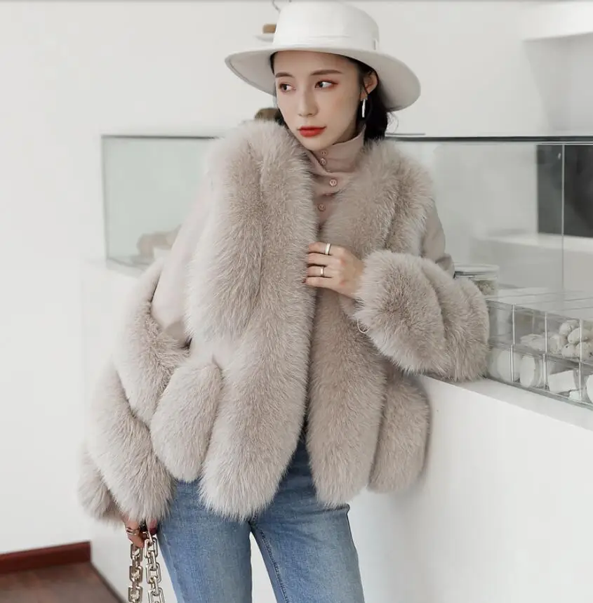 Maylofuer 리얼 실버 여우 모피 코트 정품 양피 가죽 자켓 긴 소매 여성용 100 천연 여우 모피 코트 인기 판매