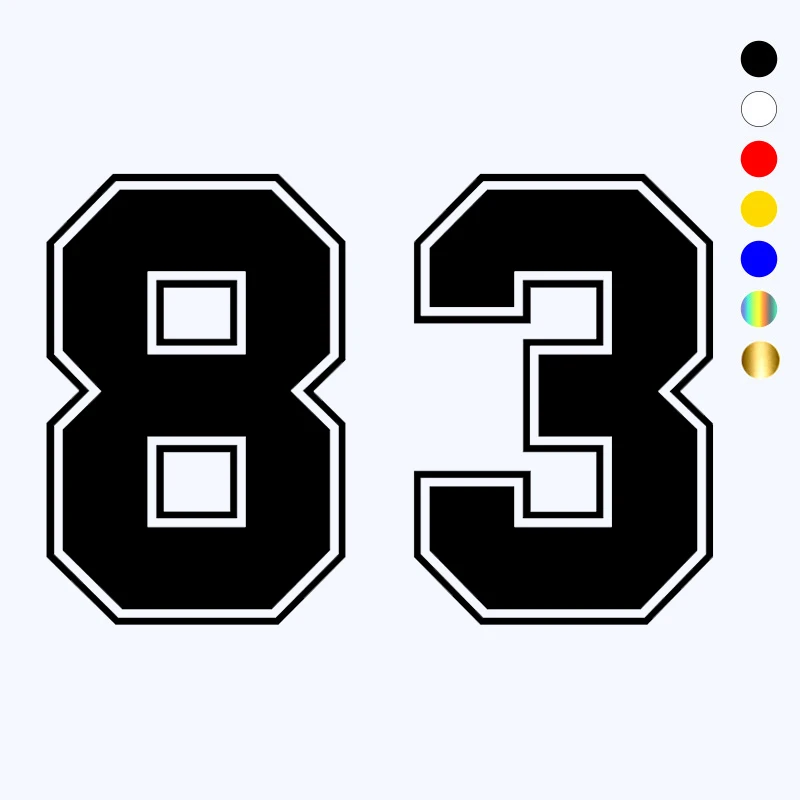 CK2892#30*20cm 22*15cm number 83 funny car sticker vinyl decal white ...