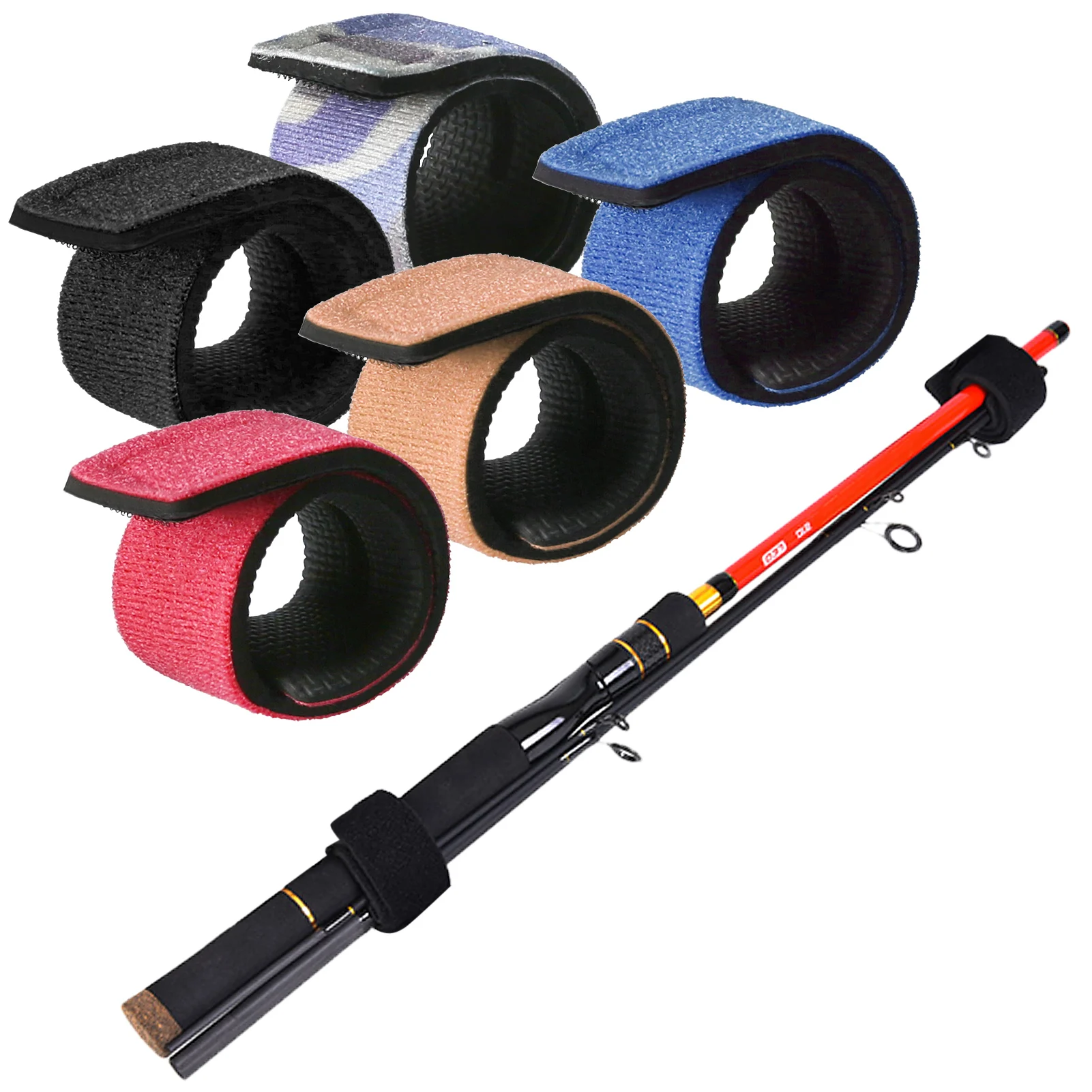 4pcs Fishing Rod Belts Tie Spinning Rods Straps Pole Belts Wrap Fixing ...