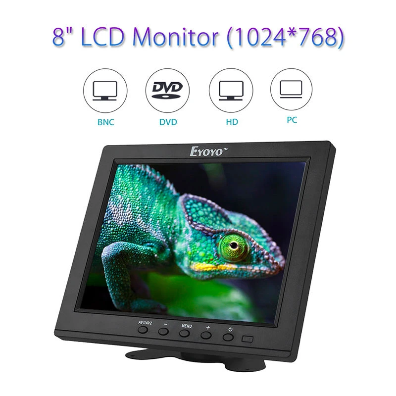 Eyoyo 8 Inch Hdmi Monitor 1024x768 Resolution Display Portable 4:3 Tft ...