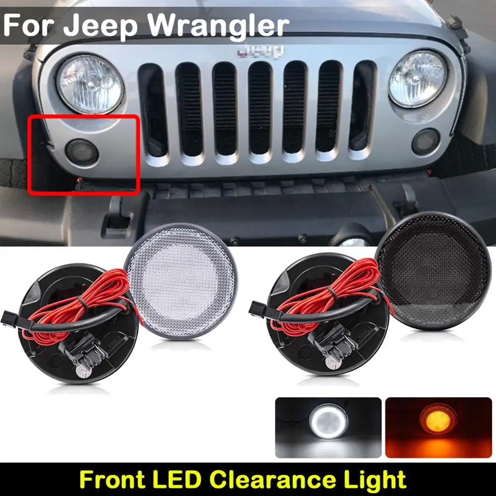 For-Jeep-Wrangler-JK-2007-2017-Car-front-LED-amber-turn-signal-light ...
