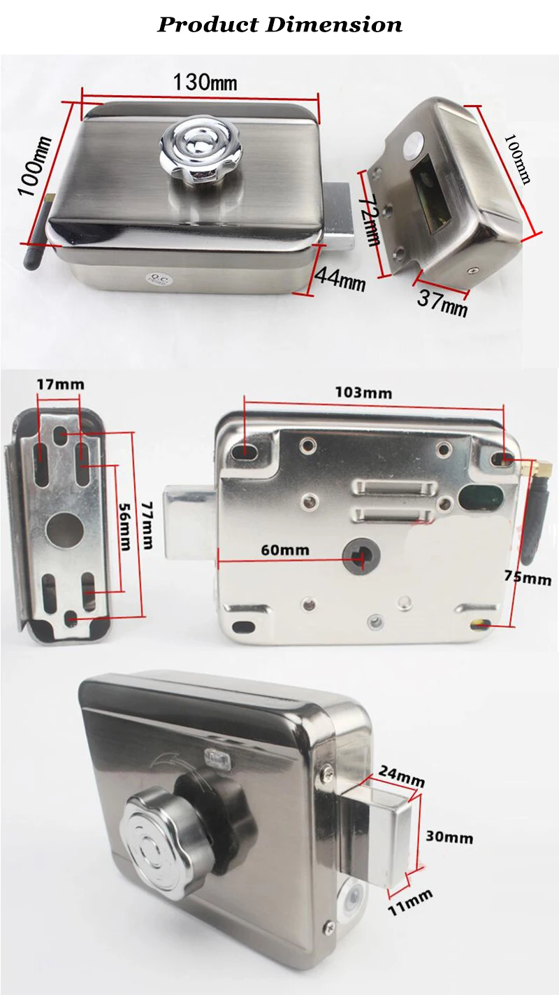 AA Battery Driven Remote Control Electric Lock Hidden Door Lock Key ...