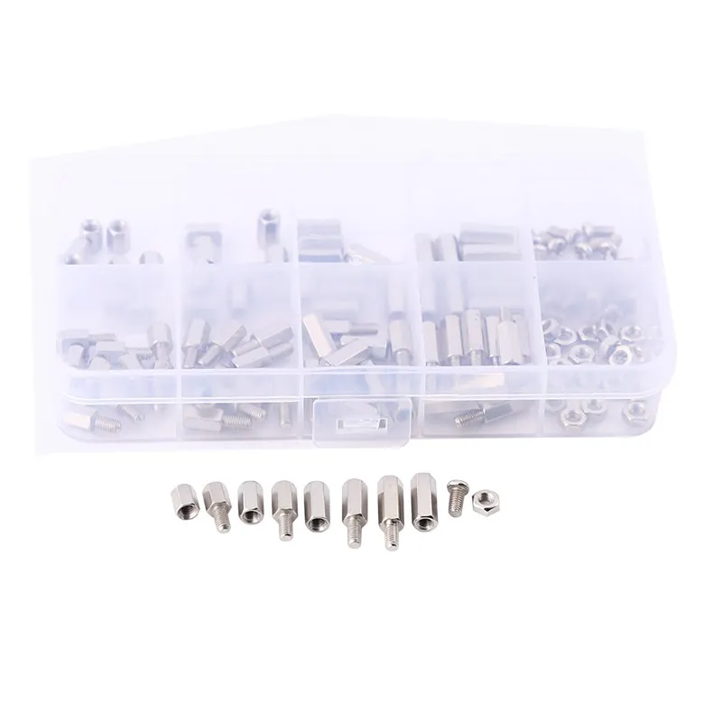 200Pcs/Set M3 Hex Nut Spacing Screw Male Female Threaded Pillar Pcb Pc ...