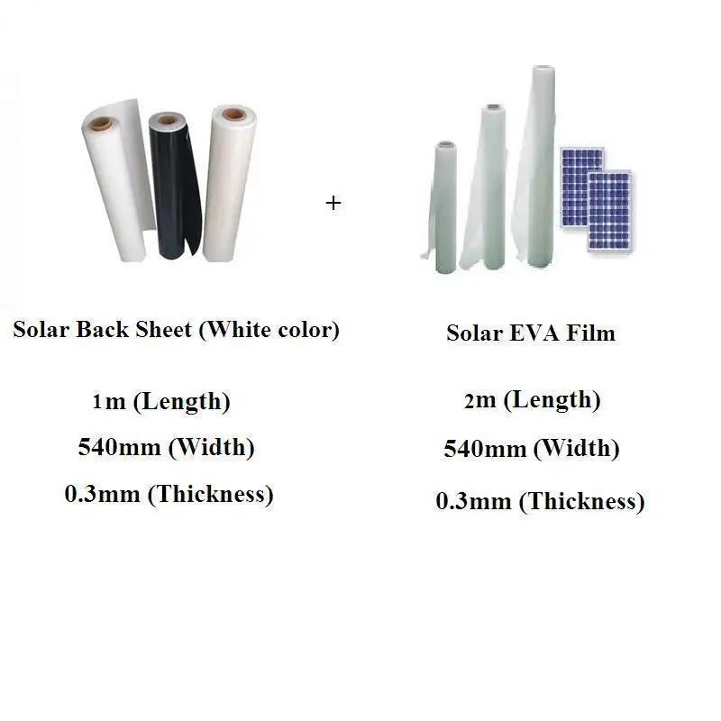 Solar panel backsheet 0.54m x 1m white color + Solar EVA Film 0.54mm x ...