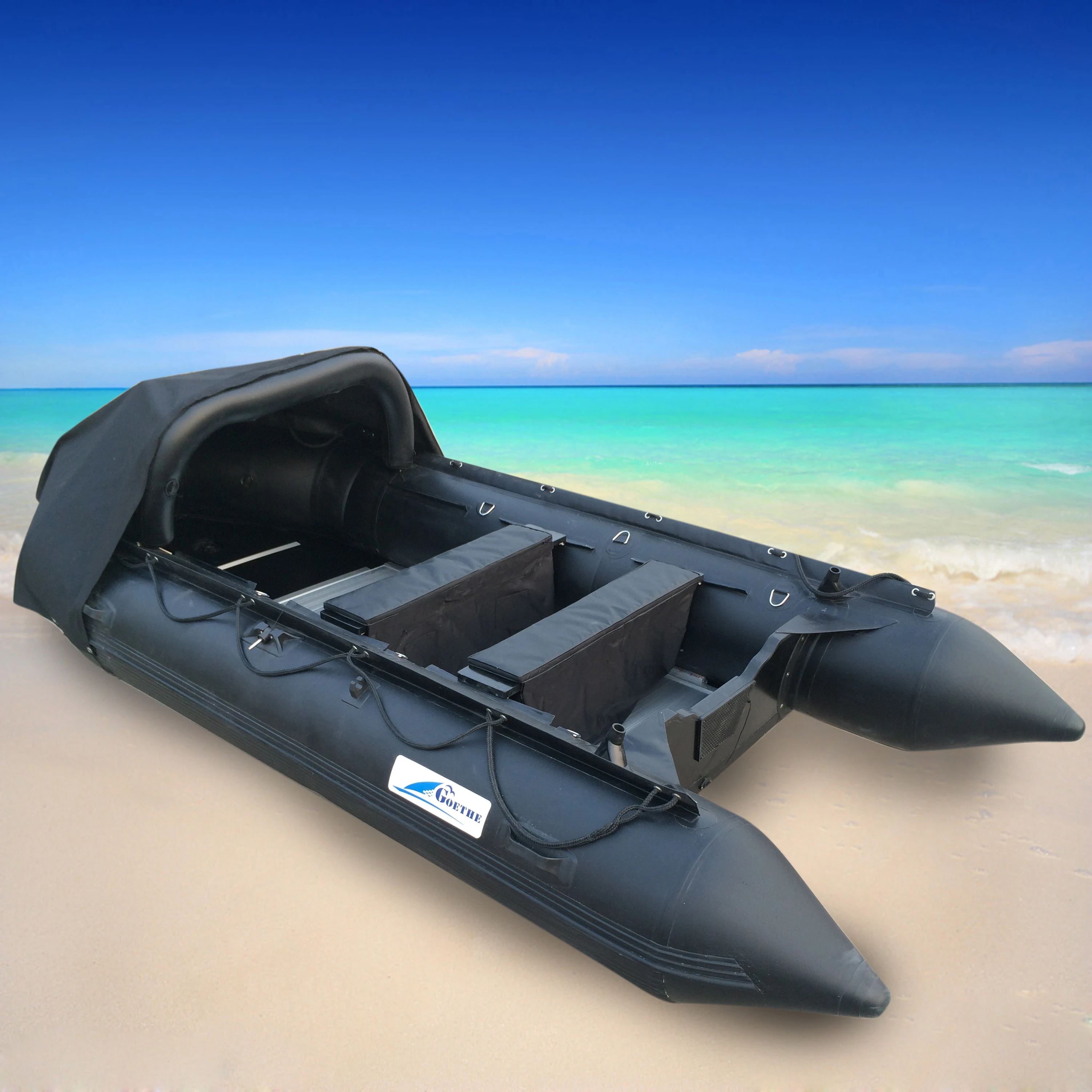 Bote inflable de PVC para pesca, balsa Dingy, suelo de aluminio, compra ...