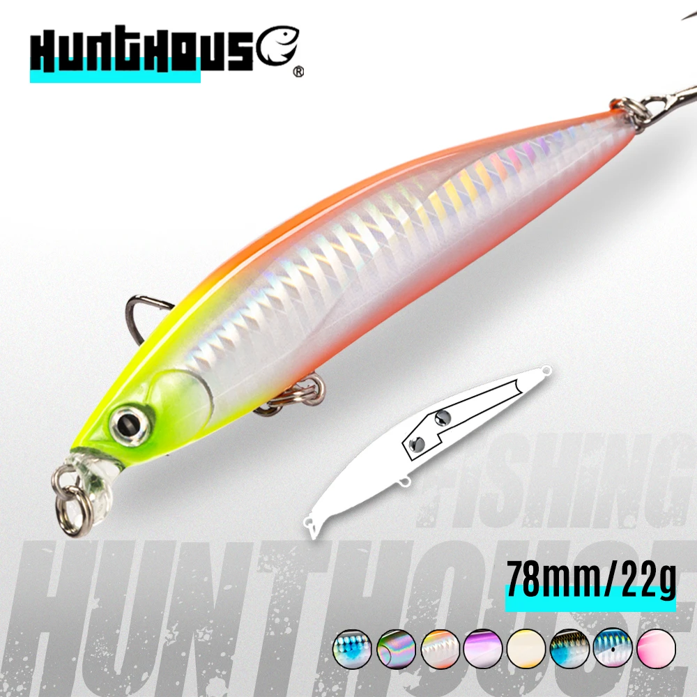 Hunthouse IBORN Minnow Fishing Lure 78&98&118mm Shallow Saltwater ...