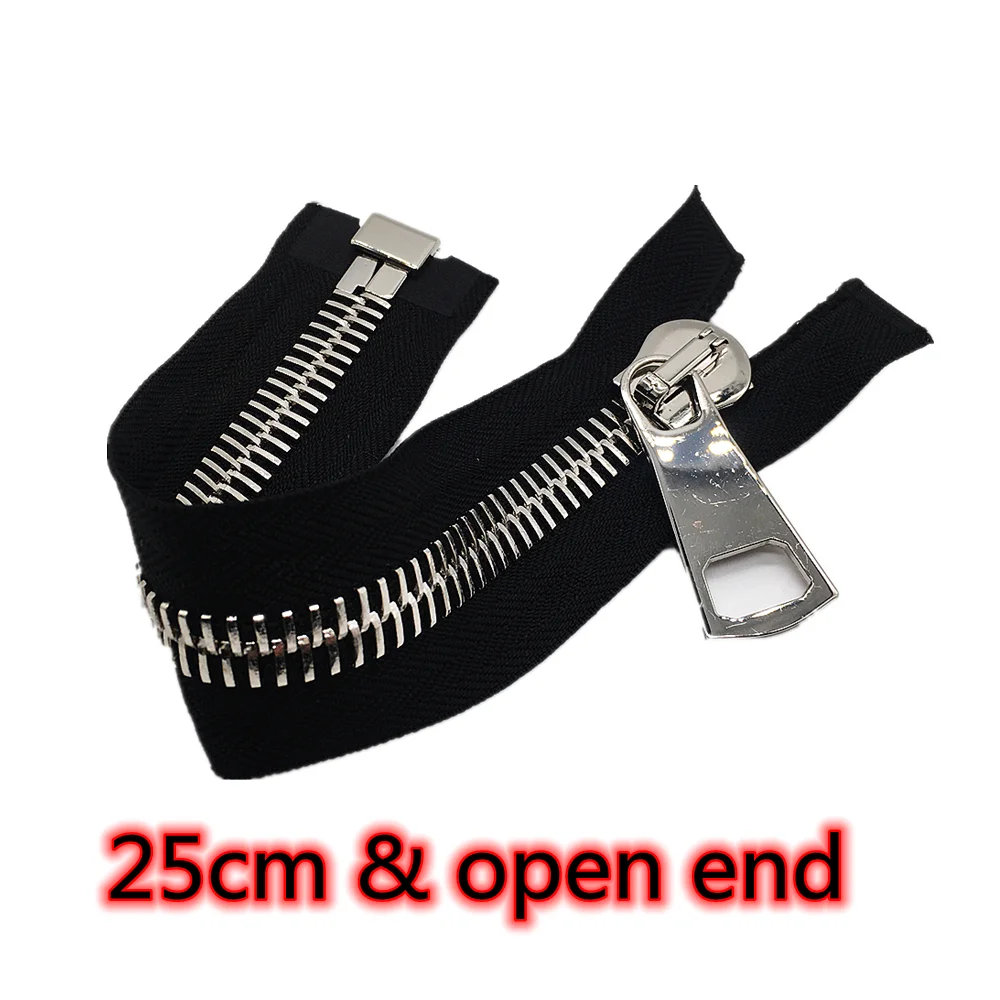 White Metal Open End Zipper | Zipper Cm Open End | Metal Zipper 15 Cm ...