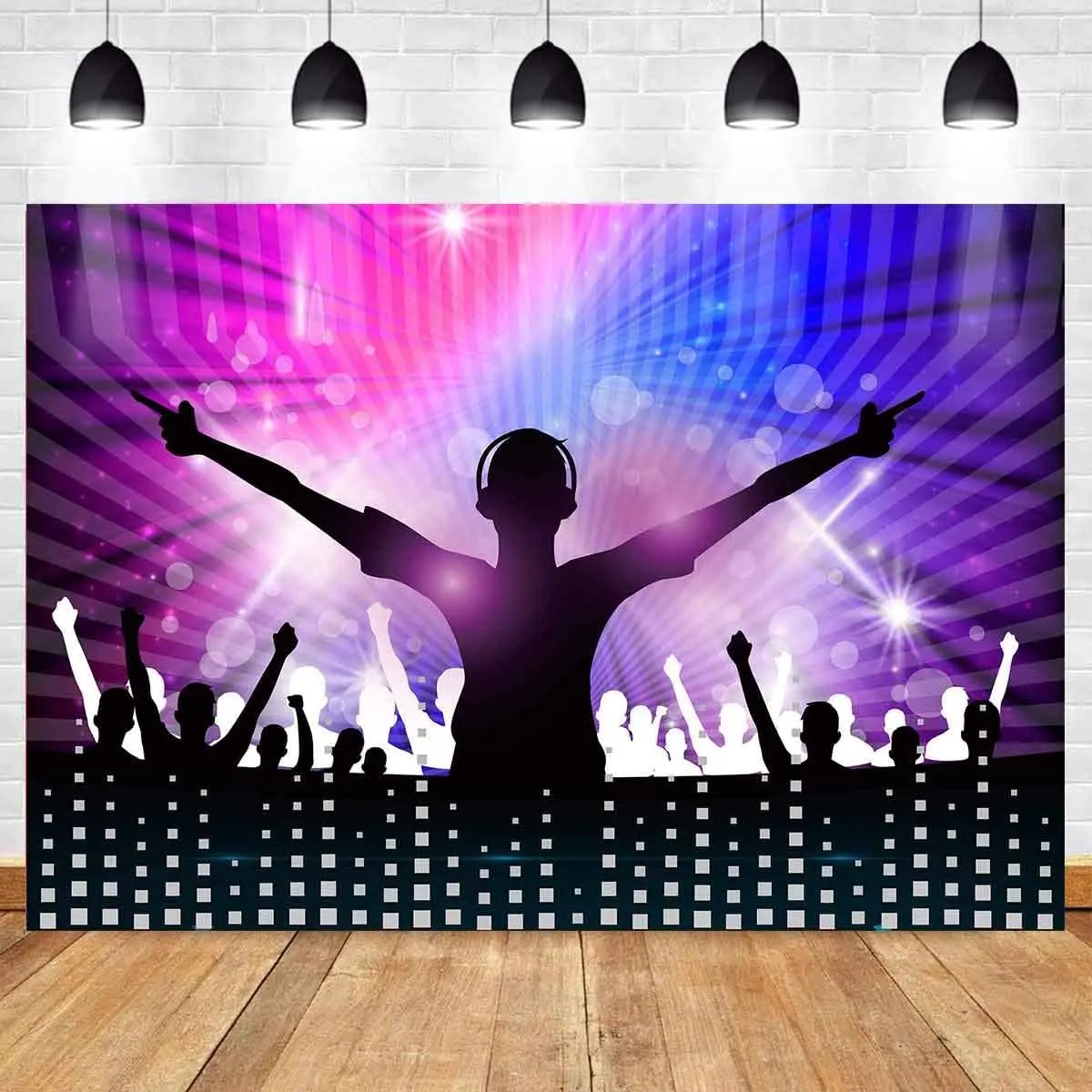 Music Stage Photography Backdrop For Music Party Decoration Bar ...