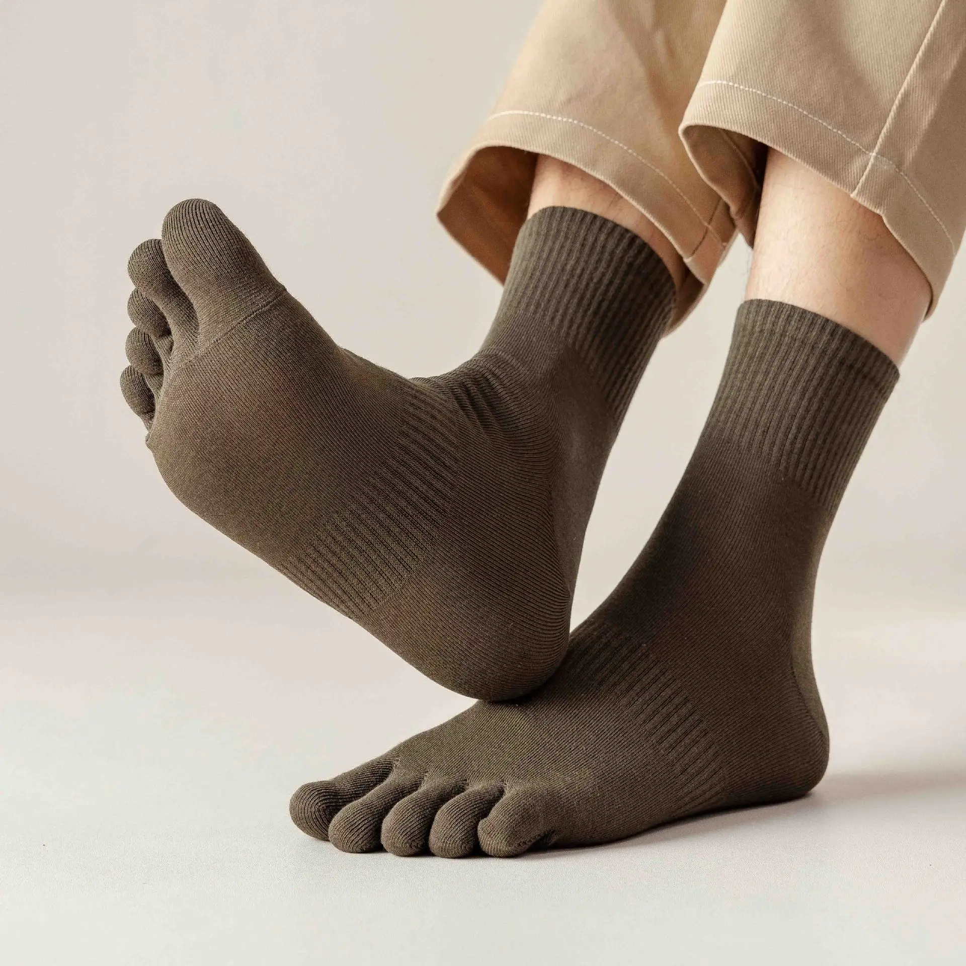 Toe-Socks-Men-Cotton-Five-Finger-Socks-For-Men-Boy-Solid-Compression ...