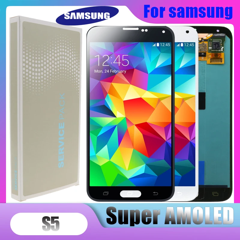 Original Super AMOLED S5 LCD for Samsung Galaxy S5 LCD G900F G900M ...