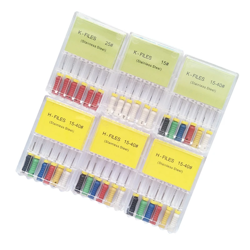 Stainless-Steel-Dental-File-25mm-Root-Canal-Cleaning-Mailefer-H-Files ...