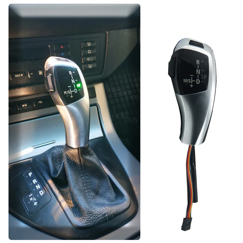 Silver LED Gear Shift Knob for BMW 1 2 X1 X3 X5 Z4 E81 E82 E87 E88 89 E46 E90 91 E92 E93 E39 E60 ...