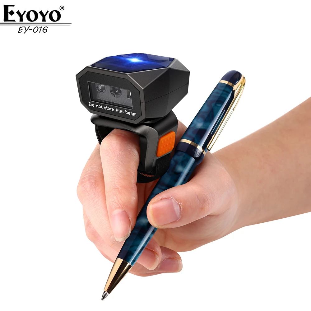 Eyoyo Ey-016 Mini Portable 2d Wearable Ring Barcode Qr Code Readers Usb Wired 2.4g Wireless ...