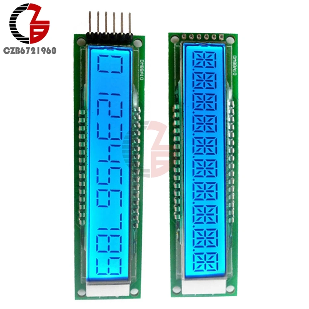 10 Digit 16 Segment LCD SPI LCD Display Board Module with Backlight DC 5V TM1622 Driver Chip ...