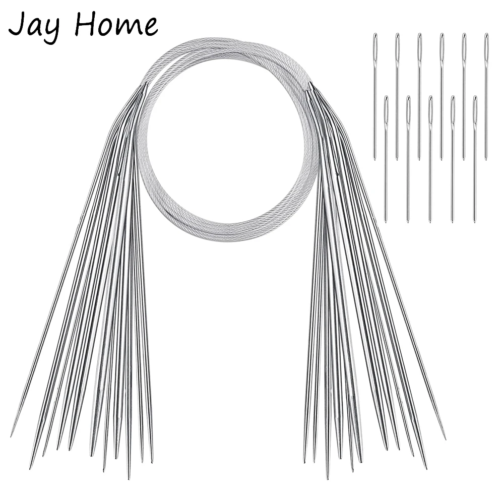 7PCS-32-Inch-Stainless-Steel-Circular-Knitting-Needles-Sets-Round-Metal ...