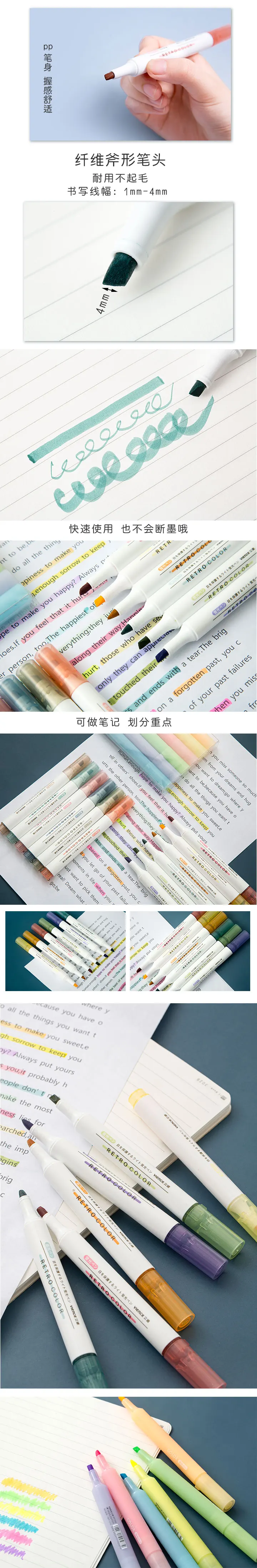 Stylo surligneur Jumbo rétro, couleur Pastel Fluo, 6-12-18 couleurs ...