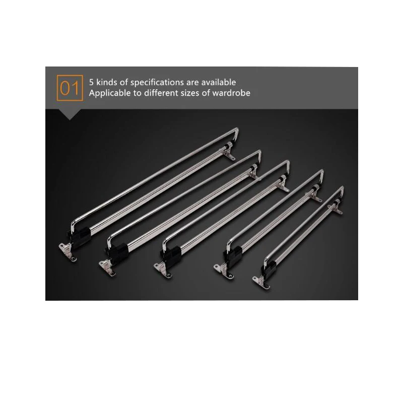 5pcs Wardrobe Hangering Rod Fashion Metal Telescopic Hanging Clothes ...