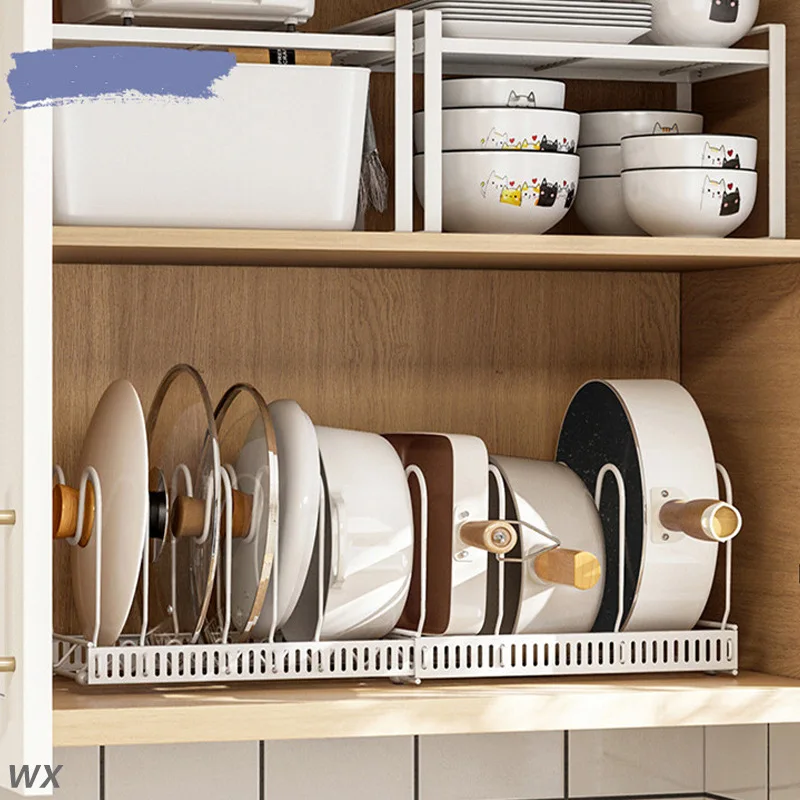 Kitchen-Retractable-Pot-Storage-Rack-Pot-Lid-Cabinet-Drawer-Storage ...