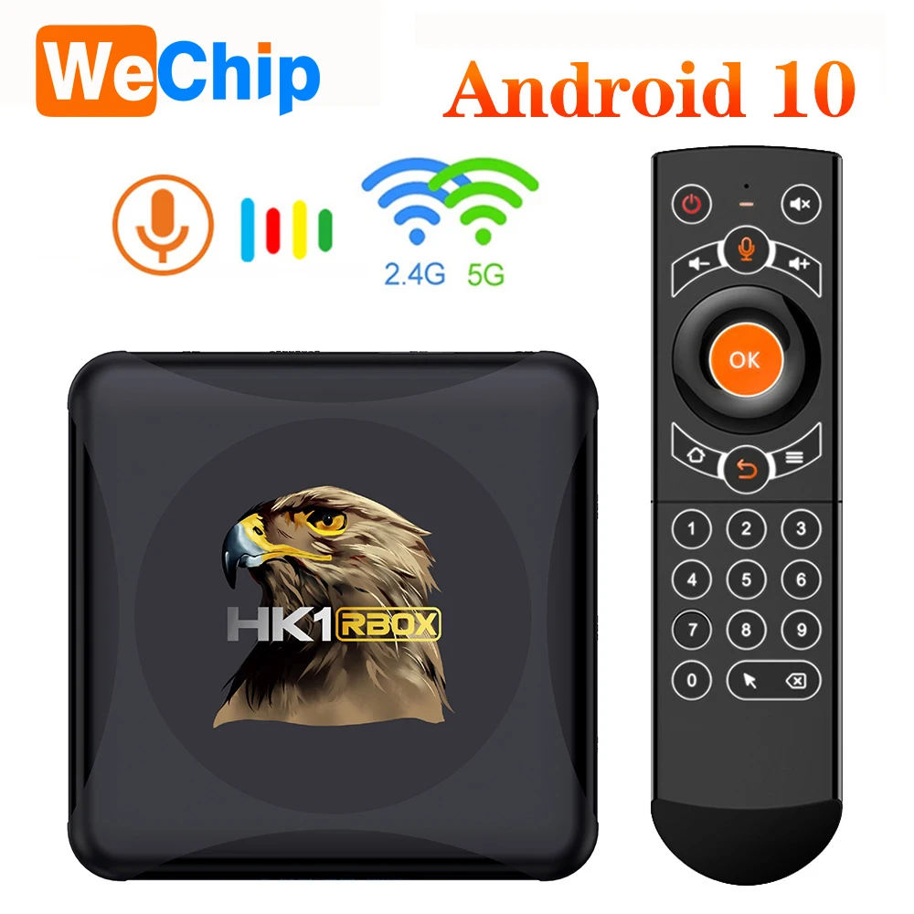WECHIP HK1 RBOX R1 mini TV Box Android 10 4G 64GB Rockchip RK3318 1080p ...