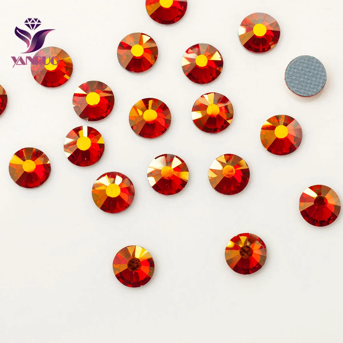 Yanruo 2058hf Light Siam Ab Flat Back Strass Hotfix Rhinestones Crystal Heat Iron Crystal Stones ...