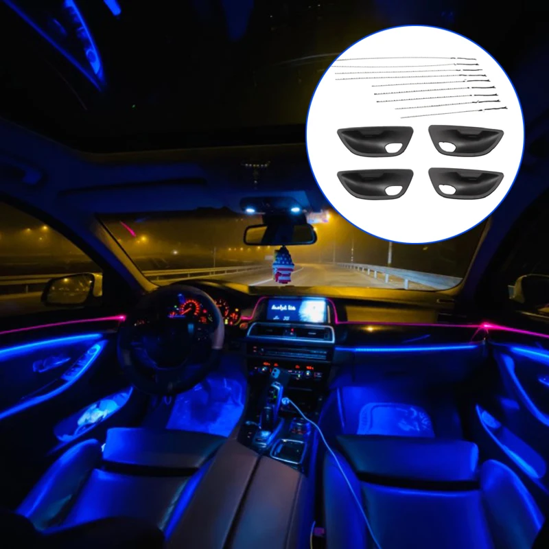 9 cor ambiente luz interior do carro portas painel led luzes ...