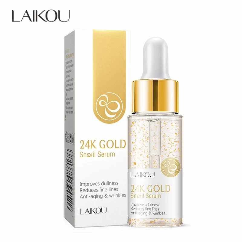 24K Gold Snail Face Serum Facial Cream Essence Anti aging Skin Care Moisturizing Whitening Anti ...