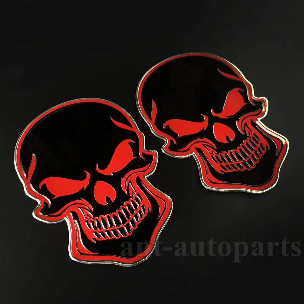 Paper & Party Supplies 2pcs Skull Evil Head Car Auto Trunk Body Decal ...