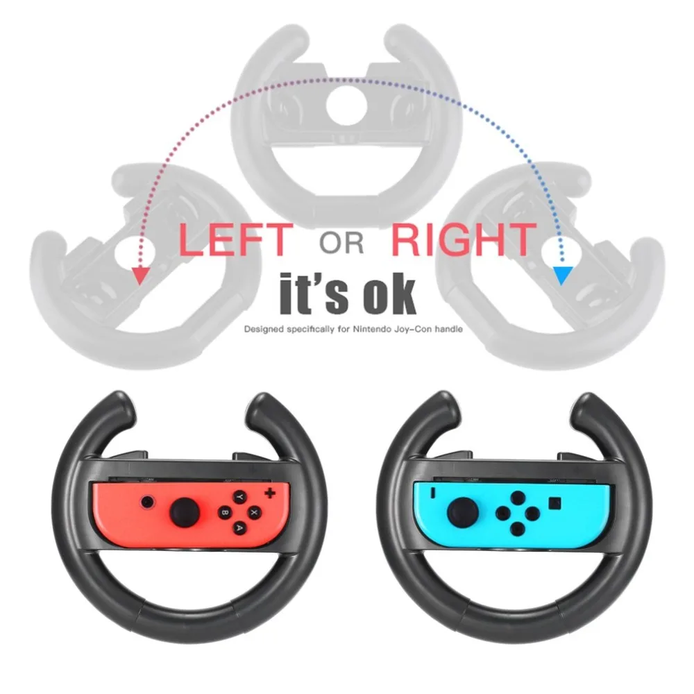 For Nintend Switch ABS Steering Wheel Handle Stand Holder Left Right ...