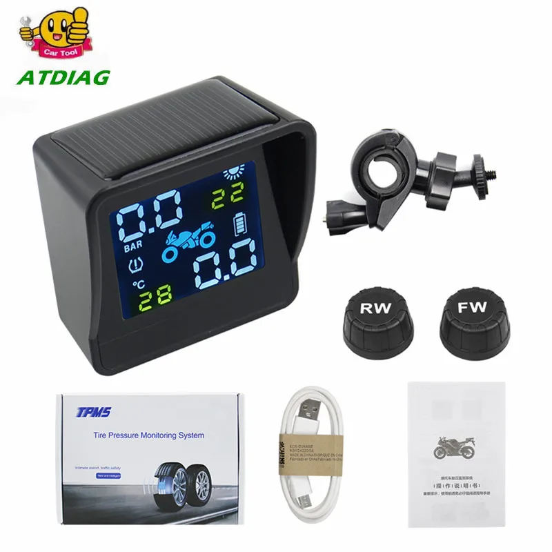 2020 Waterproof Wireless Tpms Solar Power Motorcycle Tpms Tire Pressure ...