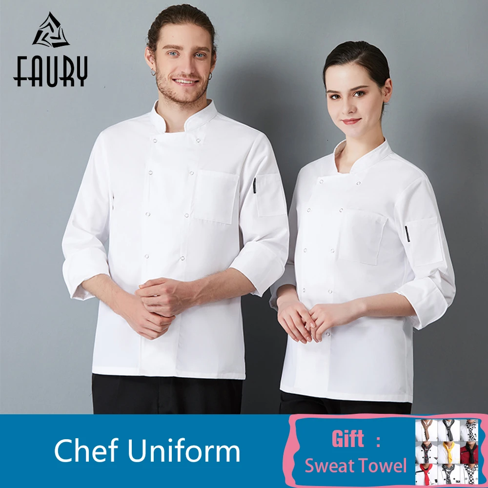 Uniforme de Chef de manga larga para hombre y mujer, camisa de Color ...