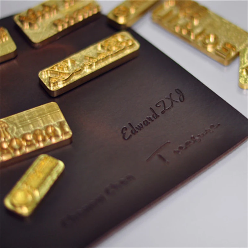 Customized Logo Leather Stamp Copper Brass Wood Paper Skin Bread Cake ...