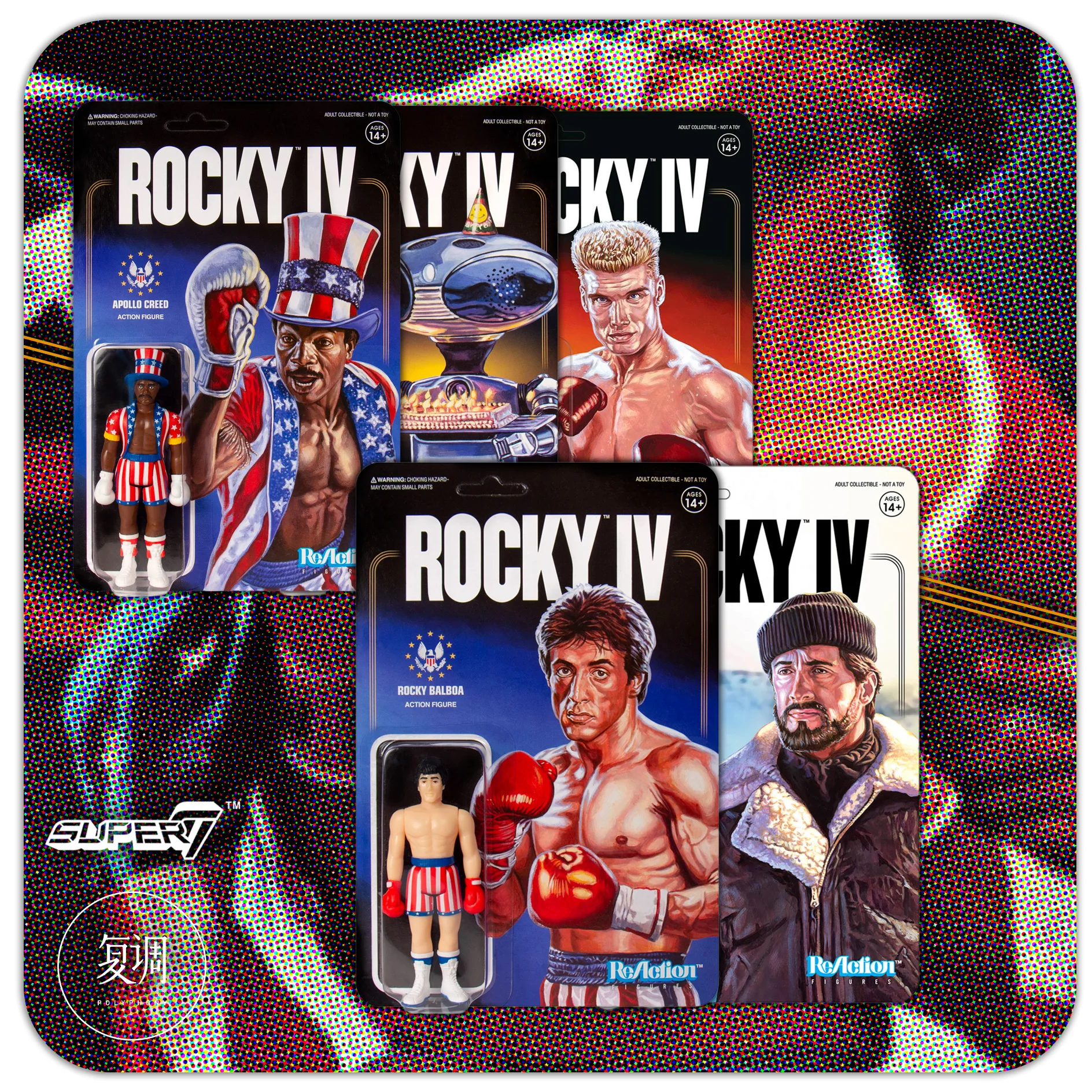 3.75 Polegada Super7 Super Herói Rocky Sico Apollo Creed Ivan Drago Pvc ...