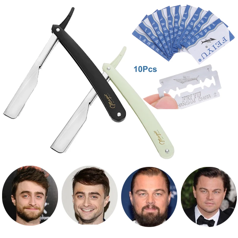 Professional-Manual-Shaver-Straight-Edge-Stainless-Steel-Sharp-Barber ...