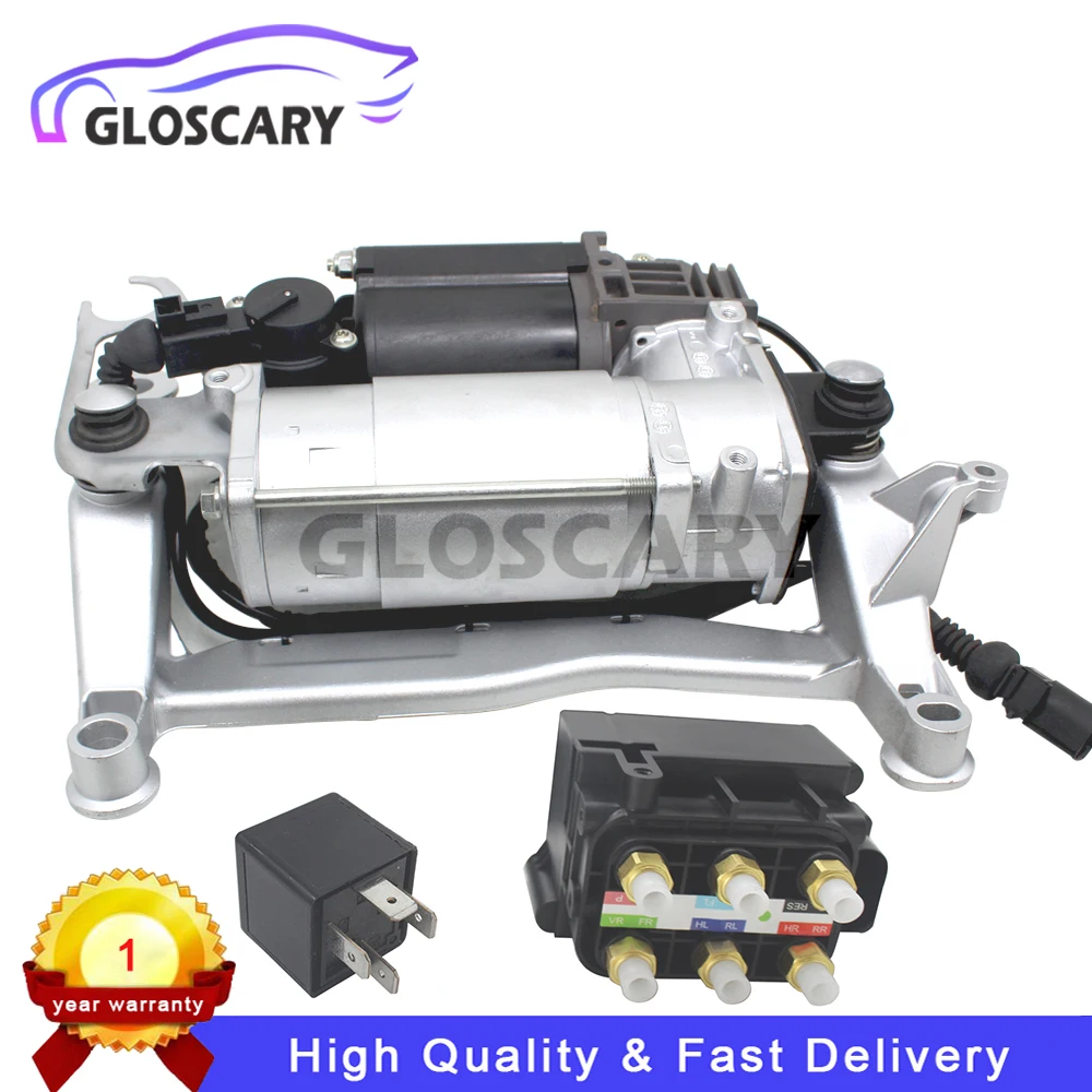 For-Audi-Q7-4L-4LB-2006-2015-Air-Suspension-Compressor-Pump-W-Bracket ...