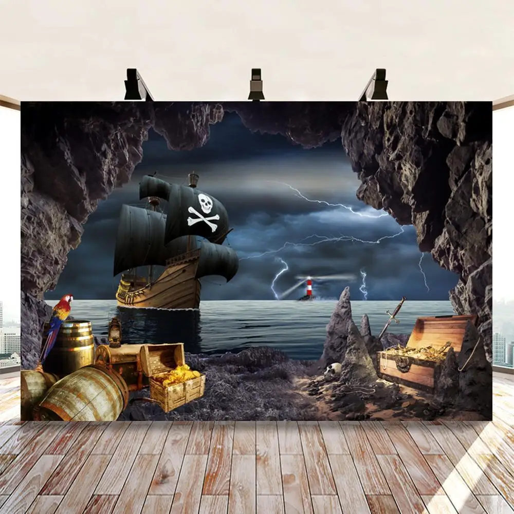 Pirate Ship Birthday Backdrop