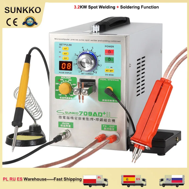 SUNKKO 709AD+ Spot Welding Machine 3.2kw Pulse Induction Automatic Spot ...