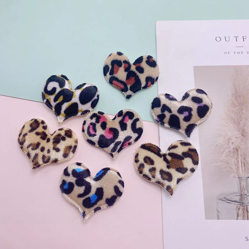 35Pcs-Lot-4-5-3-5CM-Felt-Leopard-Heart-Padded-Applique-For-Clothes-Hat ...